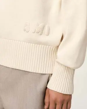 Ami Embroidered Logo Crewneck Jumper
