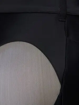 MUGLER Flared Tulle Jersey High-waist Pants