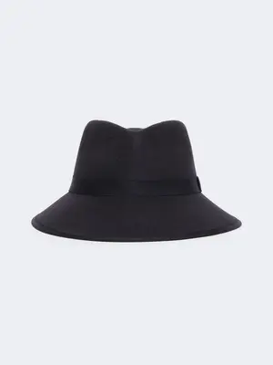 Max Mara Wool Felt Hat With Grosgrain Ribbon Trim - Midnight Blue