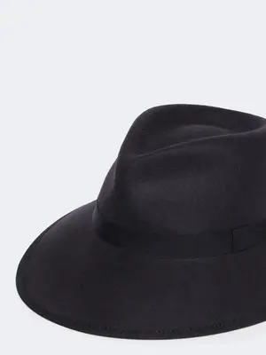 Max Mara Wool Felt Hat With Grosgrain Ribbon Trim - Midnight Blue