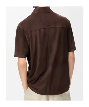 Loewe Short-sleeved Goatskin Suede Shirt