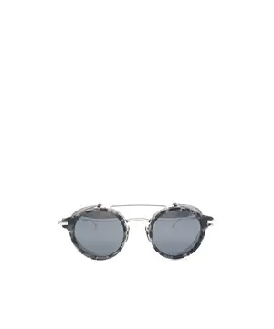 Thom Browne Round Frame Sunglasses With Side Shield Protection - Gray