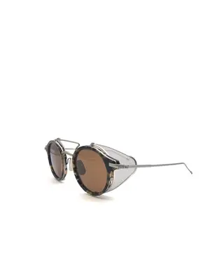 Thom Browne Round Frame Sunglasses With Side Shield Protection