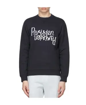 Maison Kitsuné Logo Round Neck Sweater