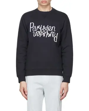 Maison Kitsuné Logo Round Neck Sweater