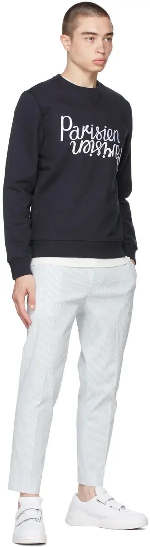 Maison Kitsuné Logo Round Neck Sweater