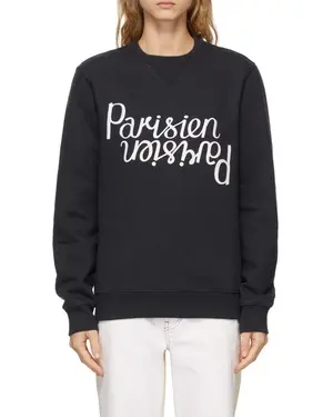 Maison Kitsuné Logo Round Neck Sweater