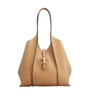 TOD'S Timeless Small Shopping Bag With Signature T Pendant