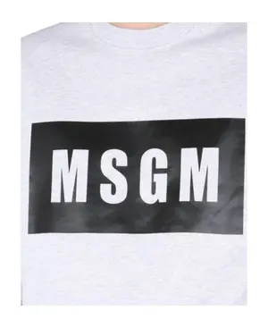 MSGM Logo Print Cotton Sweatshirt