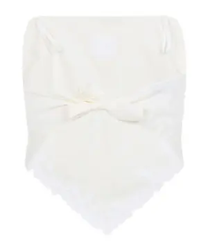 Miu Miu Embroidered Slubbed Canvas Bandana Top