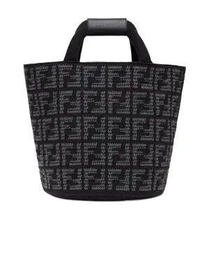 Fendi Ff Monogrammed Cashmere Shopping Bag
