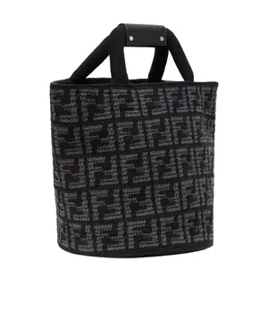 Fendi Ff Monogrammed Cashmere Shopping Bag