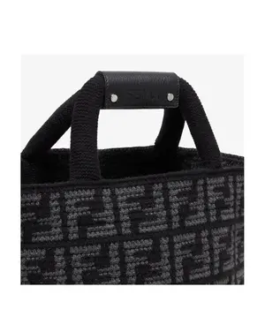 Fendi Ff Monogrammed Cashmere Shopping Bag
