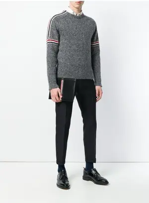 Thom Browne Vertical Intarsia Stripe Tablet Case