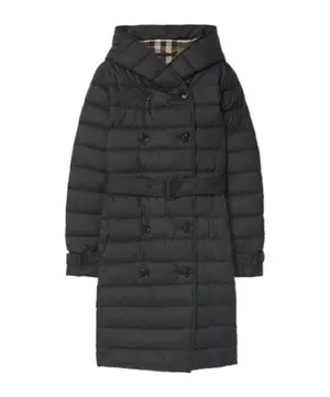 Burberry Long Hooded Puffer Coat - Black