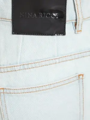 Nina Ricci High Rise Flared Cotton Denim Jeans