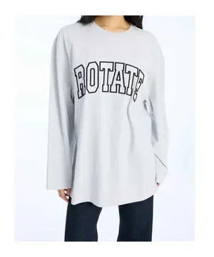 ROTATE BY BIRGER CHRISTENSEN Long Sleeve T-shirt With Embroidered Logo