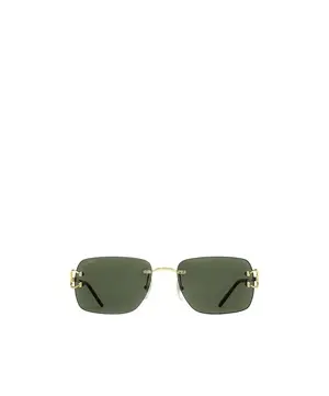 Cartier Rectangle Frame Sunglasses - Green