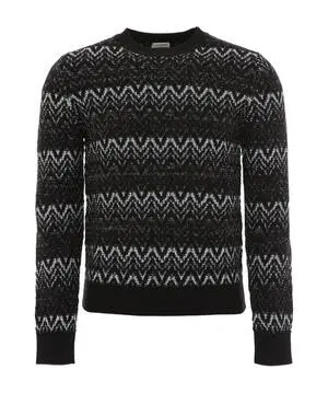 Saint Laurent Embroidered Wool Knit Sweater