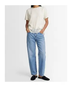 Fabiana Filippi Crepe Lace Trim T-shirt