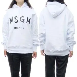 MSGM Logo Print Hooded Sweatshirt