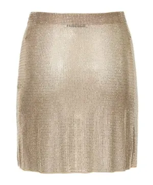Giuseppe Di Morabito Embellished Net Mini Skirt - Nude