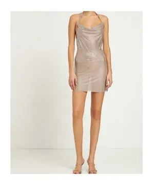 Giuseppe Di Morabito Embellished Net Mini Skirt - Nude