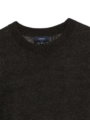 Soeur Asymmetrical Hemline Short Sleeve Knit T-shirt - Black
