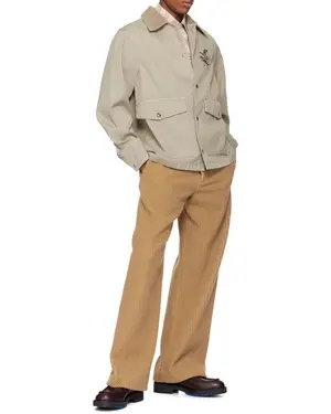 Burberry Motif Embroidered Press Stud Shirt Jacket