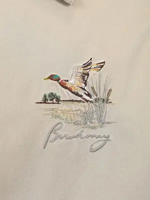 Burberry Motif Embroidered Press Stud Shirt Jacket