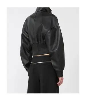 Sportmax High-neck Zipped Leather Bomber Jacket