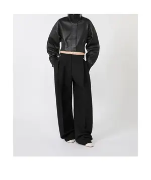Sportmax High-neck Zipped Leather Bomber Jacket