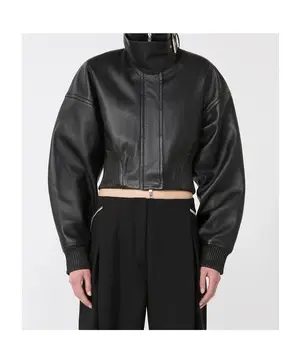 Sportmax High Neck Cropped Bomber Jacket