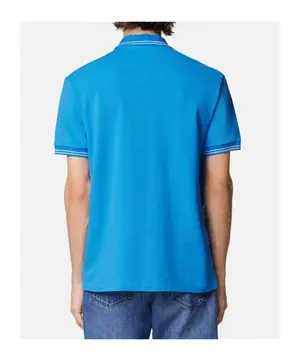 Versace Medusa-embroidered Short-sleeved Polo Shirt