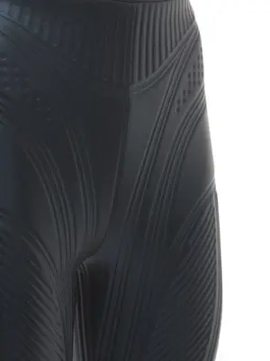 MUGLER High-waisted Glossy Embossed Motorcycle Pants