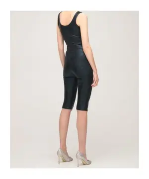 MUGLER High-waisted Glossy Embossed Motorcycle Pants