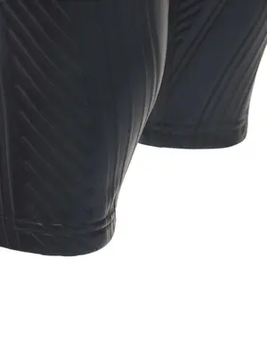 MUGLER High-waisted Glossy Embossed Motorcycle Pants