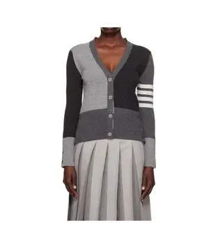 Thom Browne Color-blocked V-neck Cardigan