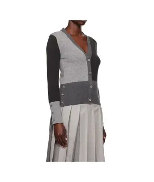 Thom Browne Color-blocked V-neck Cardigan