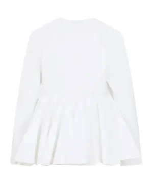 Alaïa Flared Poplin Shirt With Ruffled Hem