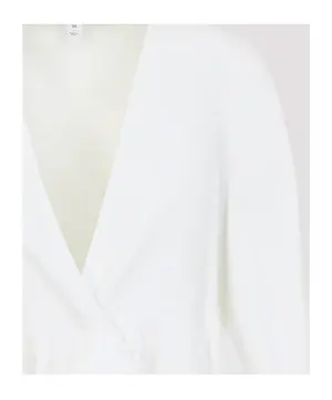 Alaïa Flared Poplin Shirt With Ruffled Hem