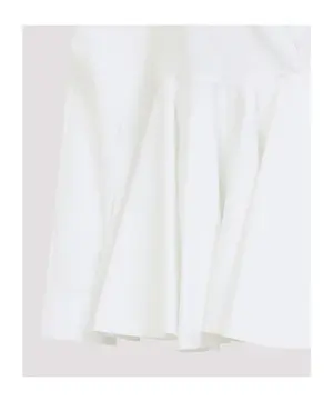 Alaïa Flared Poplin Shirt With Ruffled Hem
