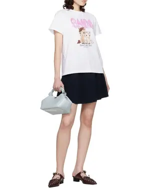 GANNI Logo Printed Crewneck T-shirt