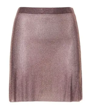 Giuseppe Di Morabito Embellished Net Mini Skirt - Nude