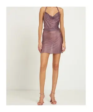 Giuseppe Di Morabito Embellished Net Mini Skirt - Nude