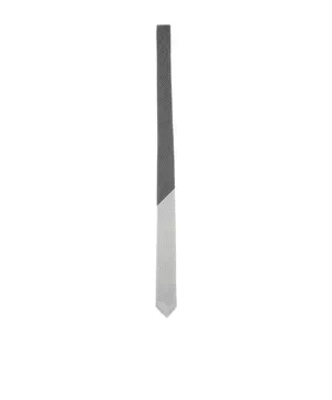 Thom Browne Tonal University Striped Neck Tie - Gray