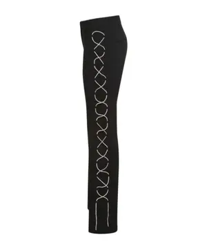 Giuseppe Di Morabito Embellished Lace-up Stretch Envers Satin Pants