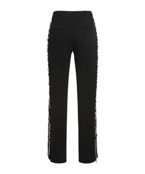 Giuseppe Di Morabito Embellished Lace-up Stretch Envers Satin Pants