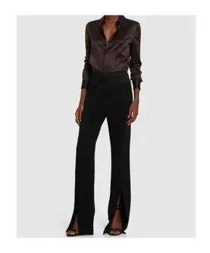 Simkhai High-waisted Wide Leg Pants With Front Slit