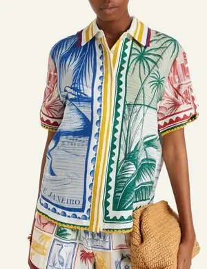 Farm Rio Short-sleeved Printed Shirt